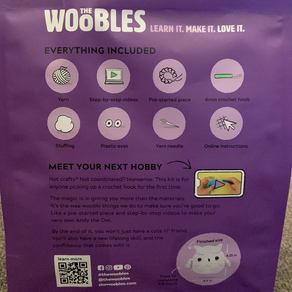 Other | The Woobles Amigurumi Andy The Owl Crochet Kit | Poshmark